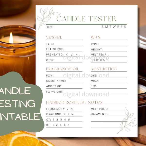 Candle Burn Testing Form - Etsy Candle Burn Testing Form - Etsy