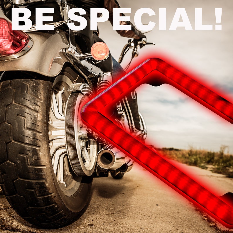 LED Lighted Motorcycle License Plate Frame Turn Signal Brake - Etsy