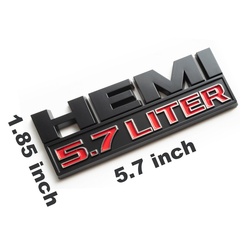 2pcs Hemi 5.7 Liter Emblems 3D Side Door Fender 2009-2019 RAM 1500 2500 ...
