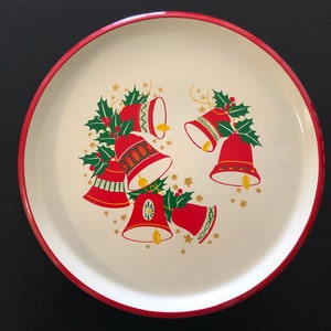 1960s Christmas Metal Serving Trays Vintage Mid-century Modern ...