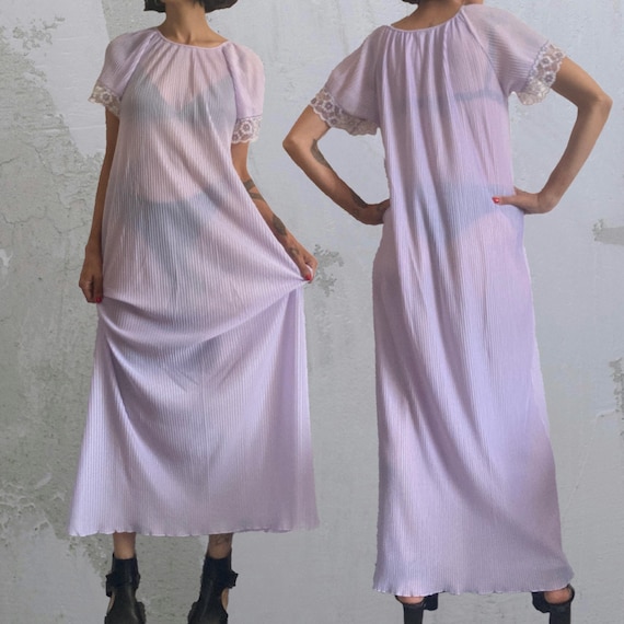 vintage sheer nightgown, sheer dress, vintage gown, v… - Gem