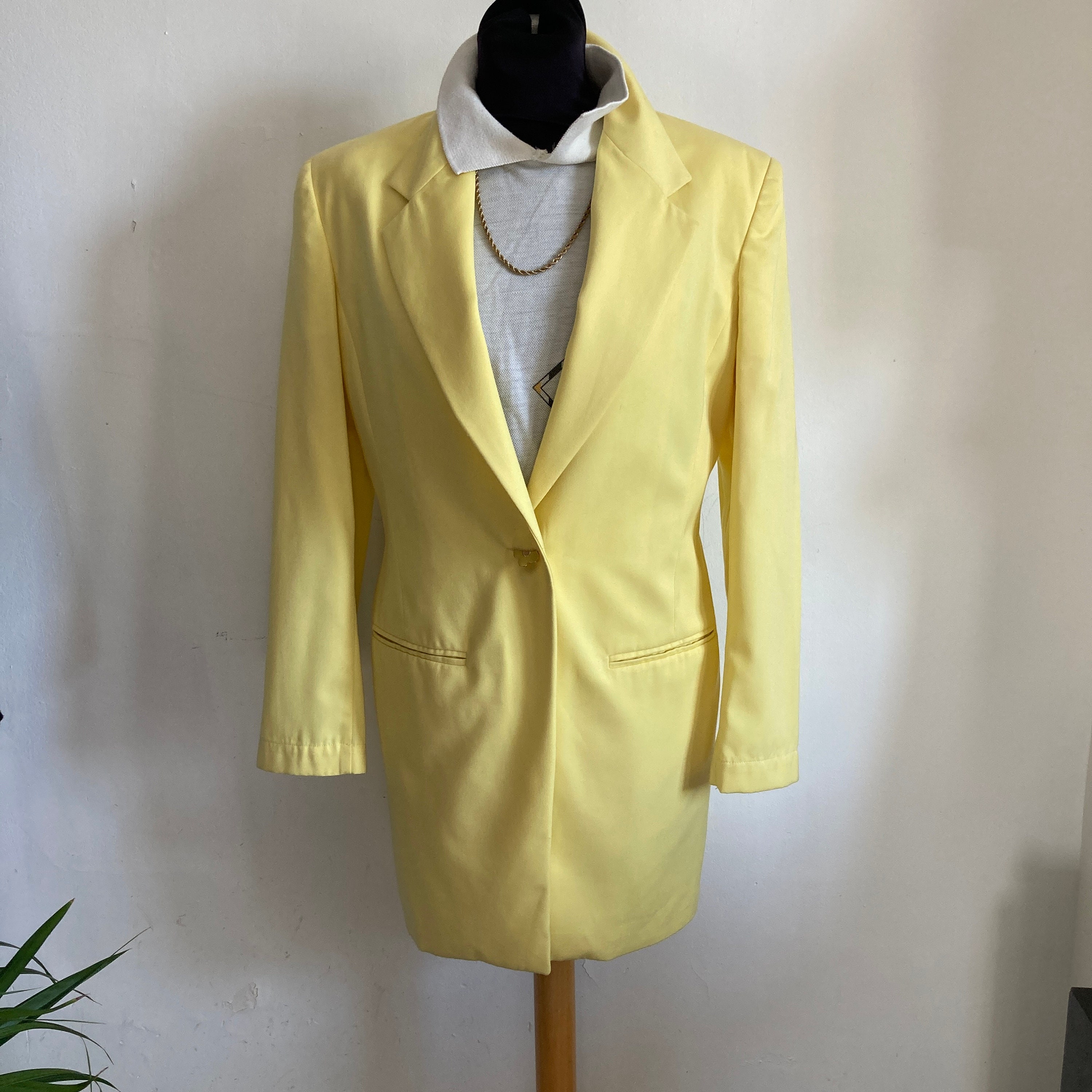 Classic 80's Oversize Blazer , Preppy Clothes, Preppy Yellow Jacket ...