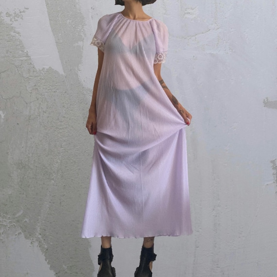 vintage sheer nightgown, sheer dress, vintage gown, v… - Gem