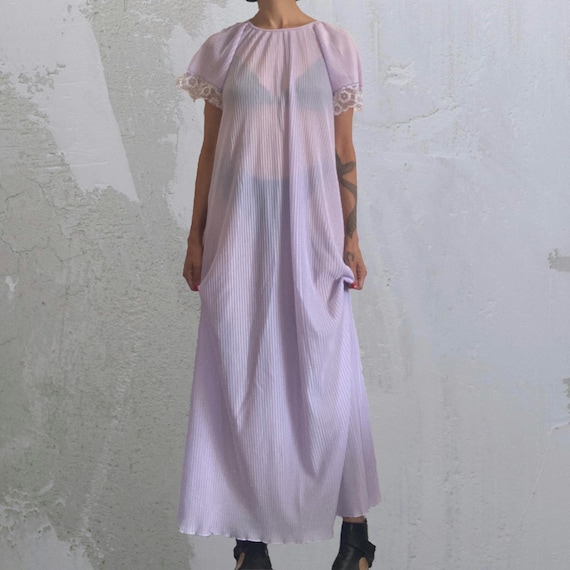 vintage sheer nightgown, sheer dress, vintage gown, v… - Gem