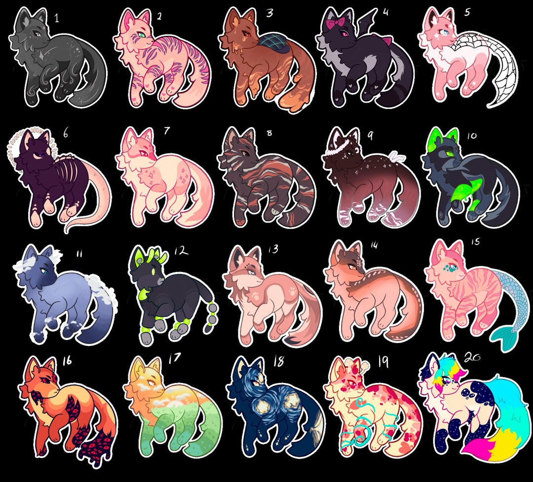 Fursona Furry Feline Adopt Batch 1-5 - Etsy