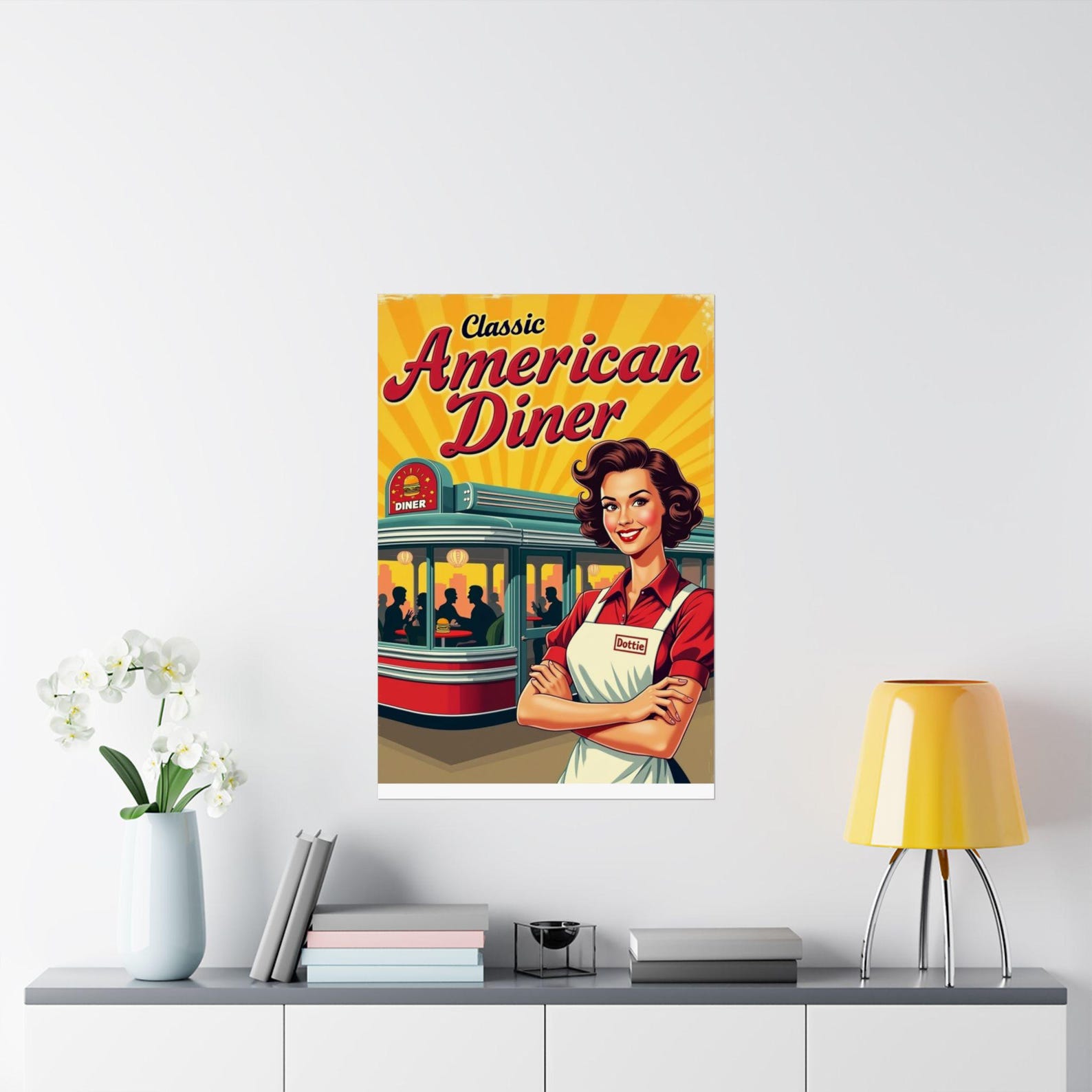 Vintage American Diner Decor Poster, Retro Wall Art, Classic Diner ...