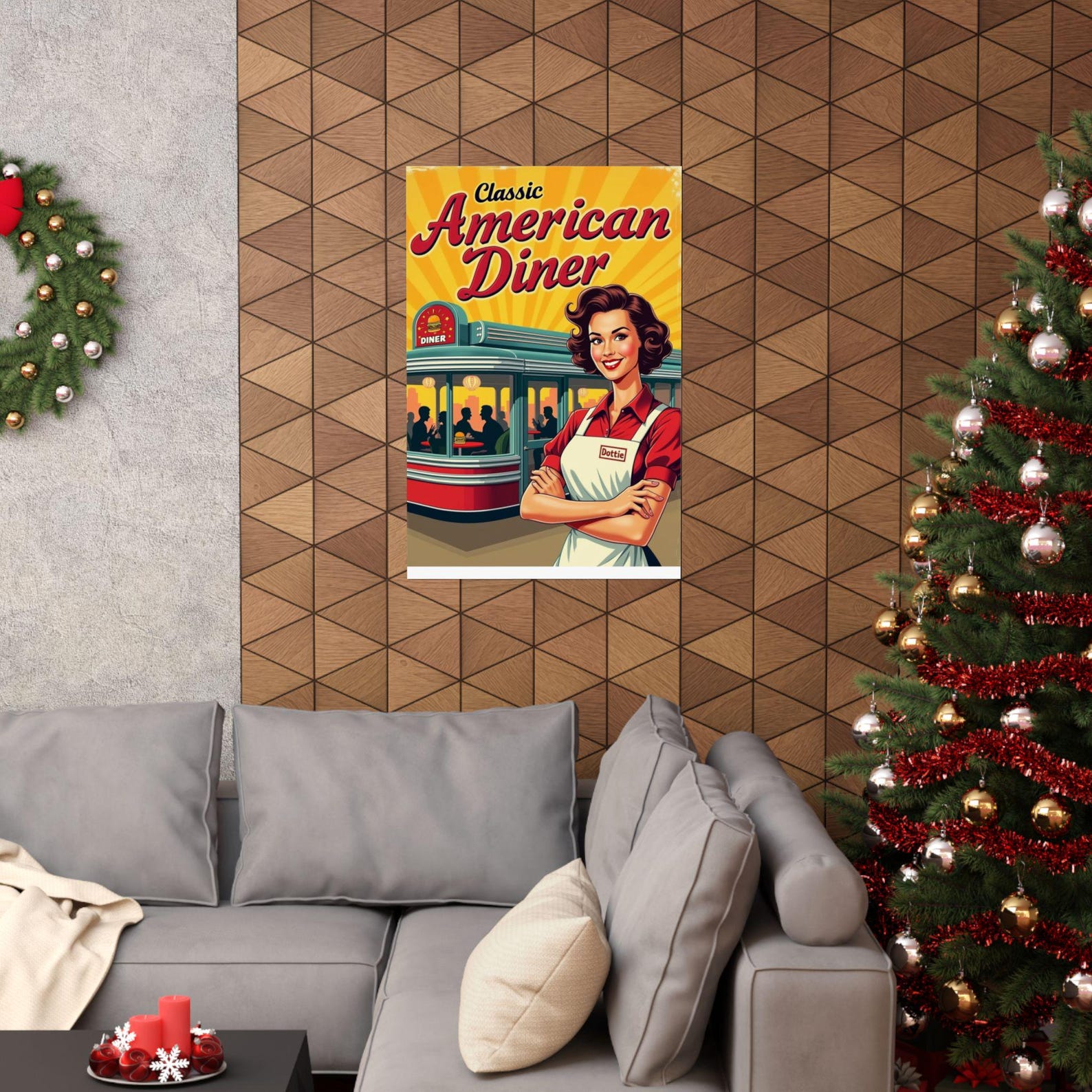 Vintage American Diner Decor Poster, Retro Wall Art, Classic Diner ...