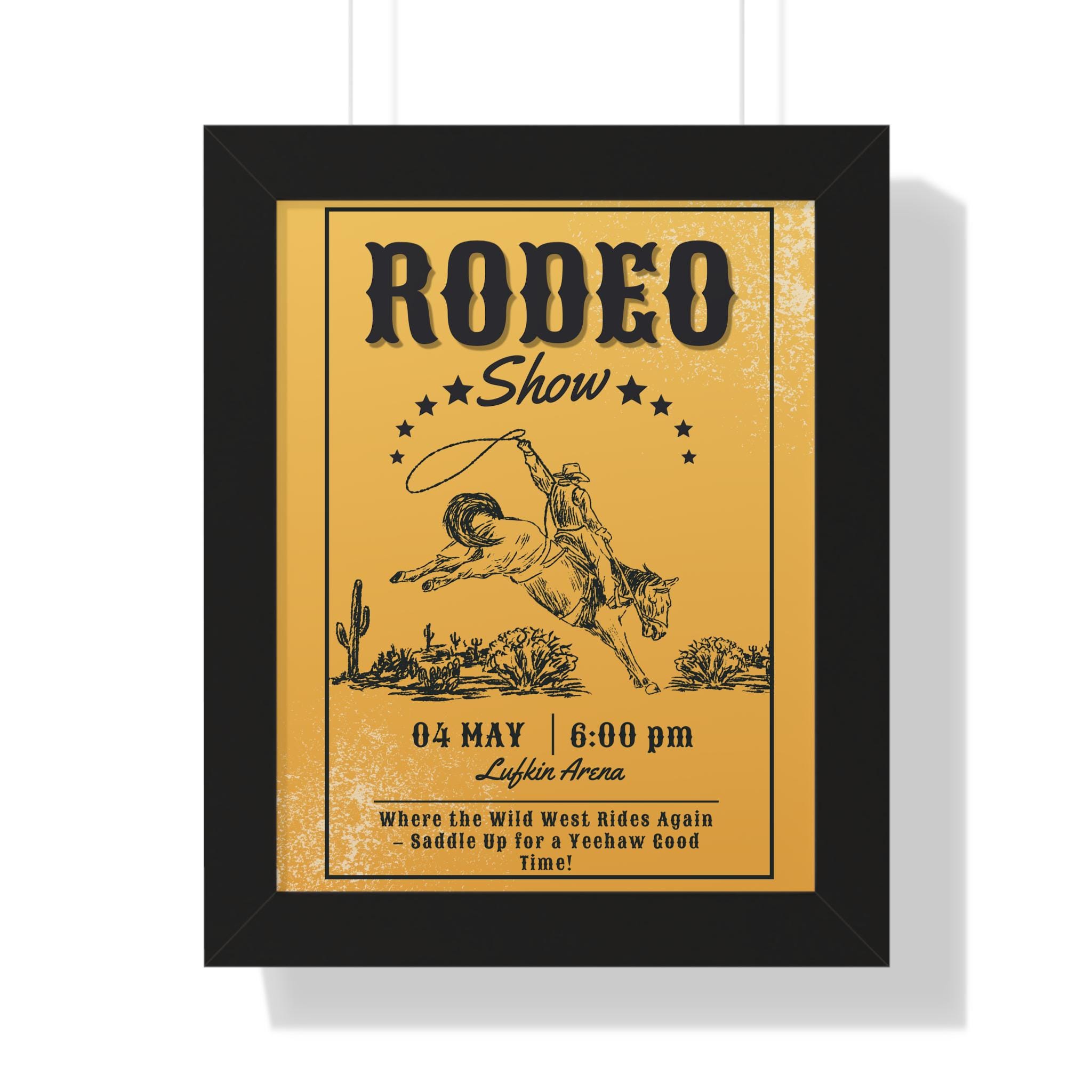 Free Shipping Vintage Rodeo Framed Poster Wild West Revival Free ...