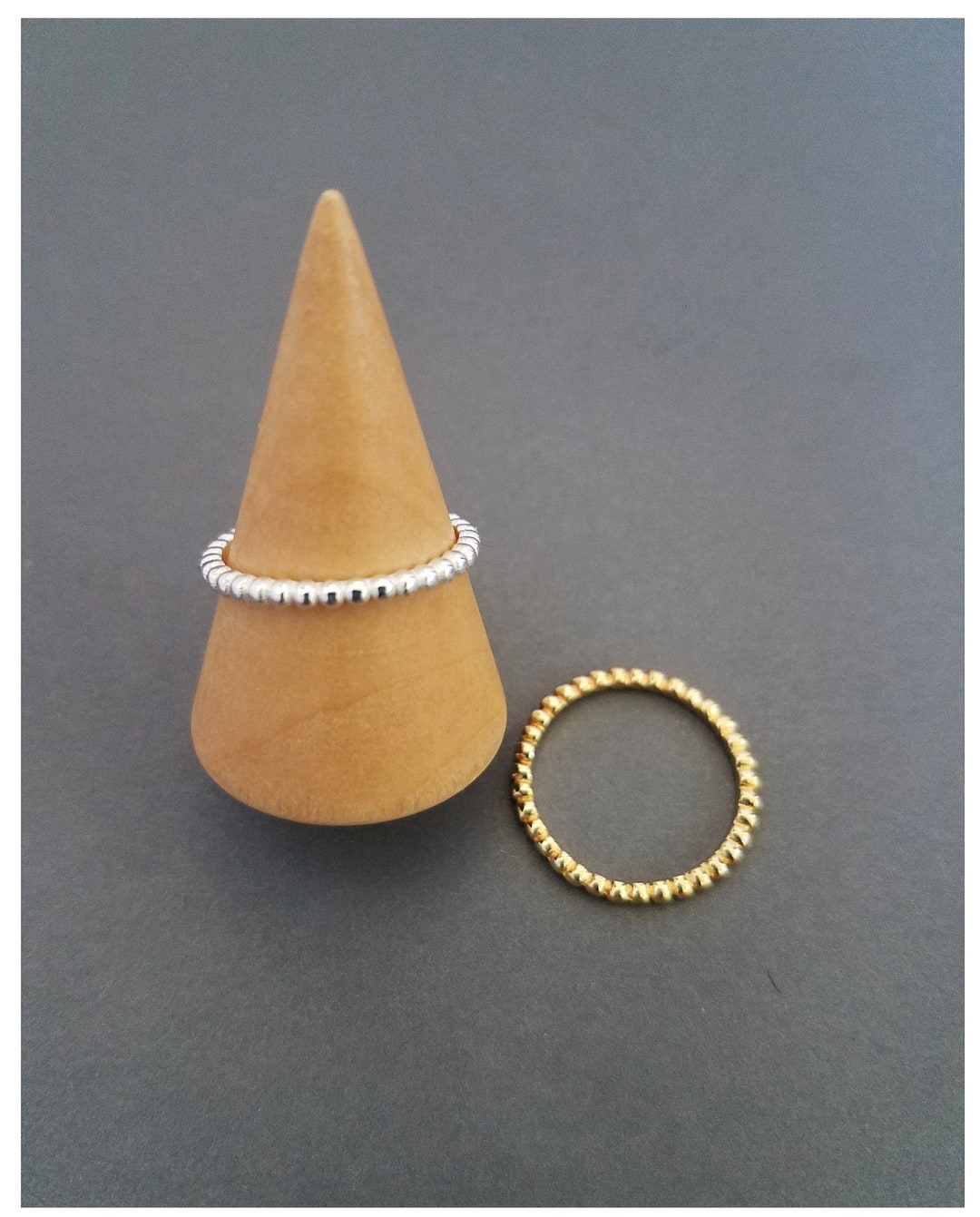 Ball Ring/sterling Silver Ball Ring/beaded Sterling Silver Ball Ring ...