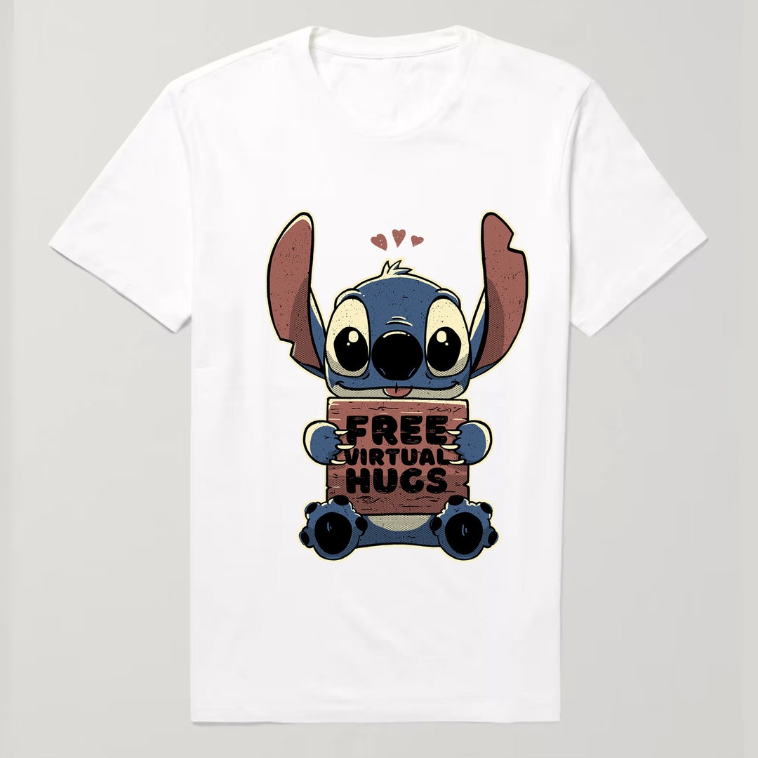 Linda Camiseta De Película De Dibujos Animados Con Abrazos Virtuales