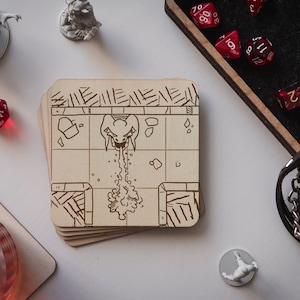 Dungeons and Dragons Terrain Coaster Set | Dungeon Tiles | Laser ...