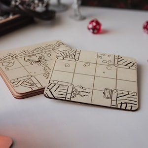 Dungeons and Dragons Terrain Coaster Set | Dungeon Tiles | Laser ...