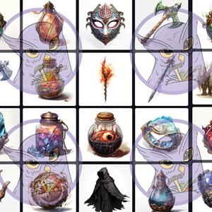Epic Magical Items Illustrations | 5K DND Illustrations | 50+ TTRPG Magic Item Cards | DND Magic ...