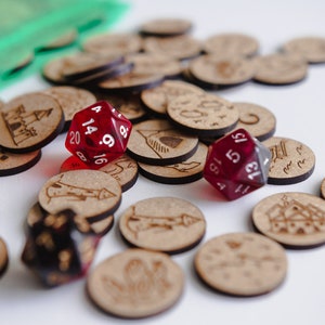Laser Engraved Map Marker Tokens: DND 5E RPG Accessories - Etsy