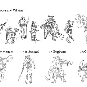 DND Minis Starter Set 53-piece Pack 5E Tokens Gift RPG Miniatures ...