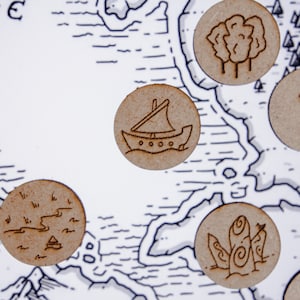 Laser Engraved Map Marker Tokens: DND 5E RPG Accessories - Etsy