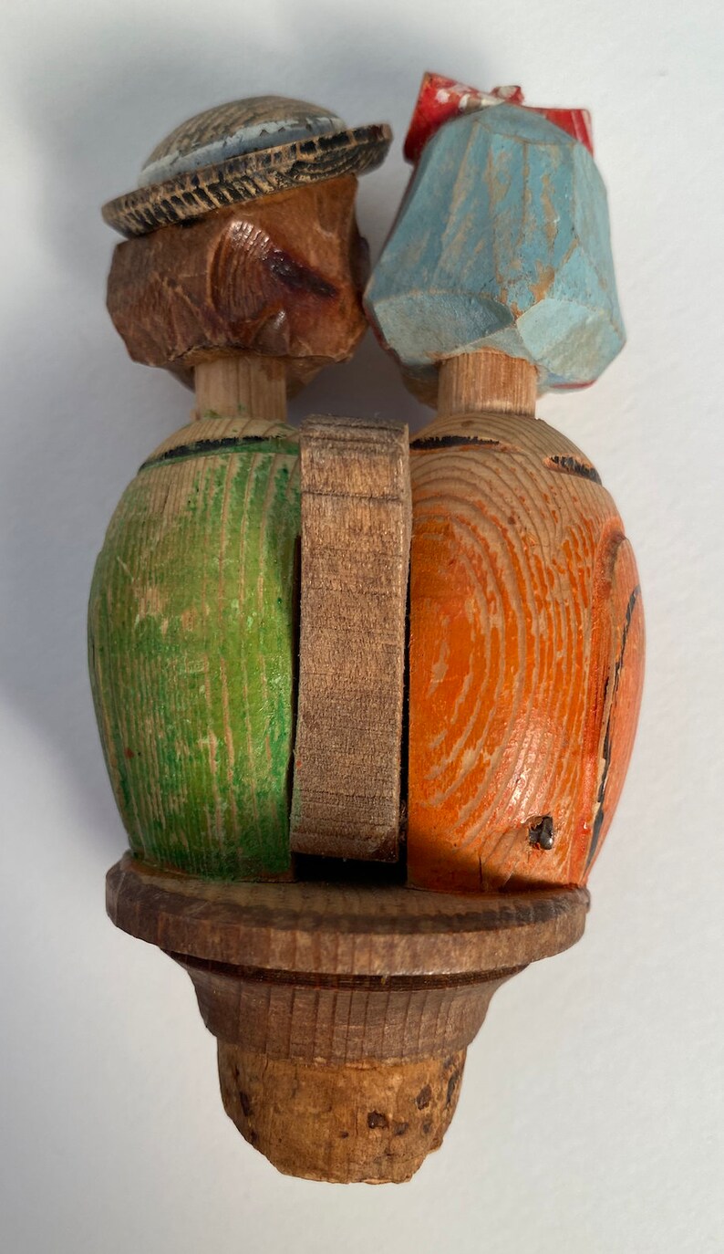 Vintage Kissing Couple Cork Carving - Made in Germany - Etsy