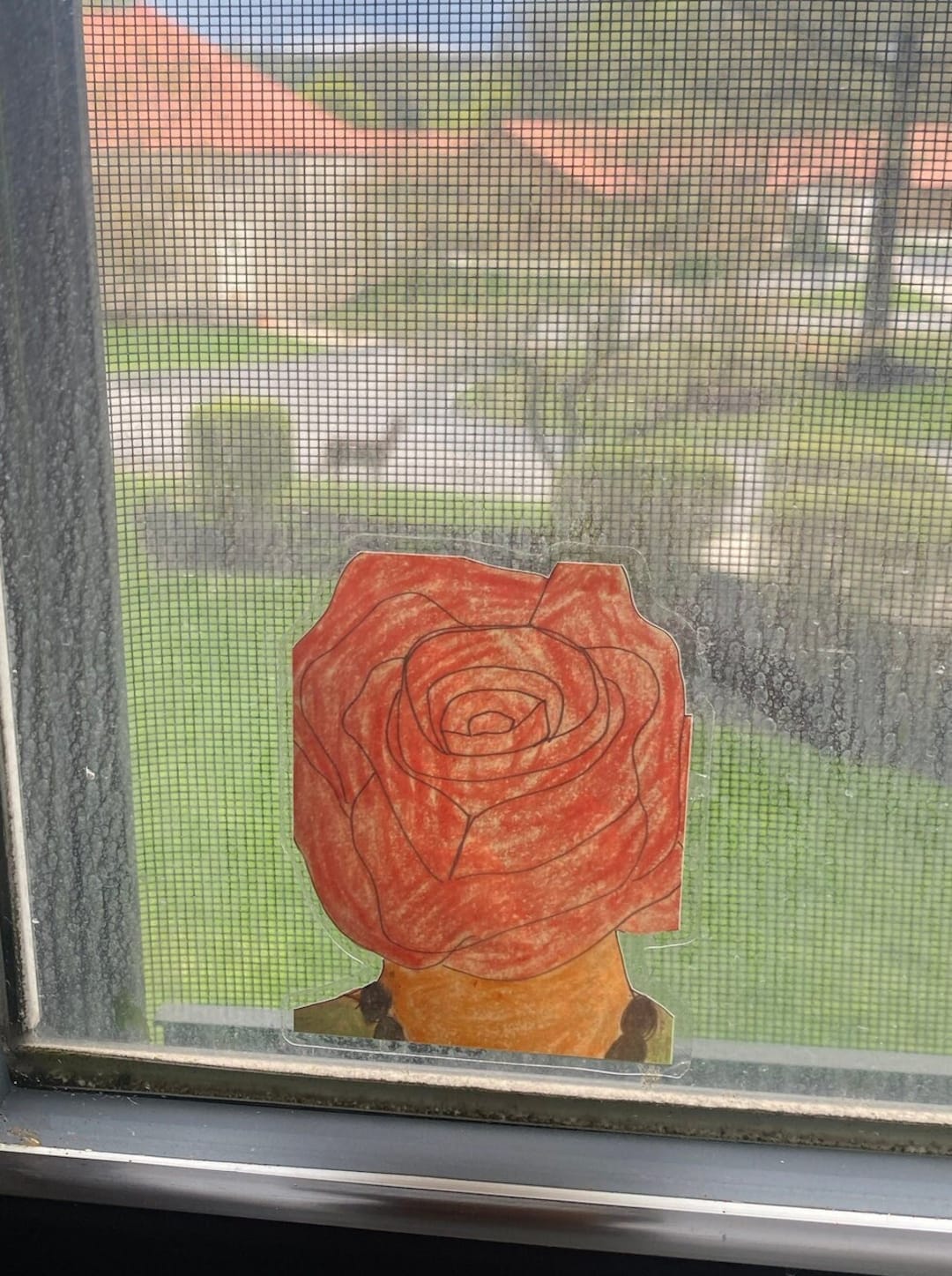 Original Art "funky Freaky Flower Face" Front Adhesive Stickers - Etsy