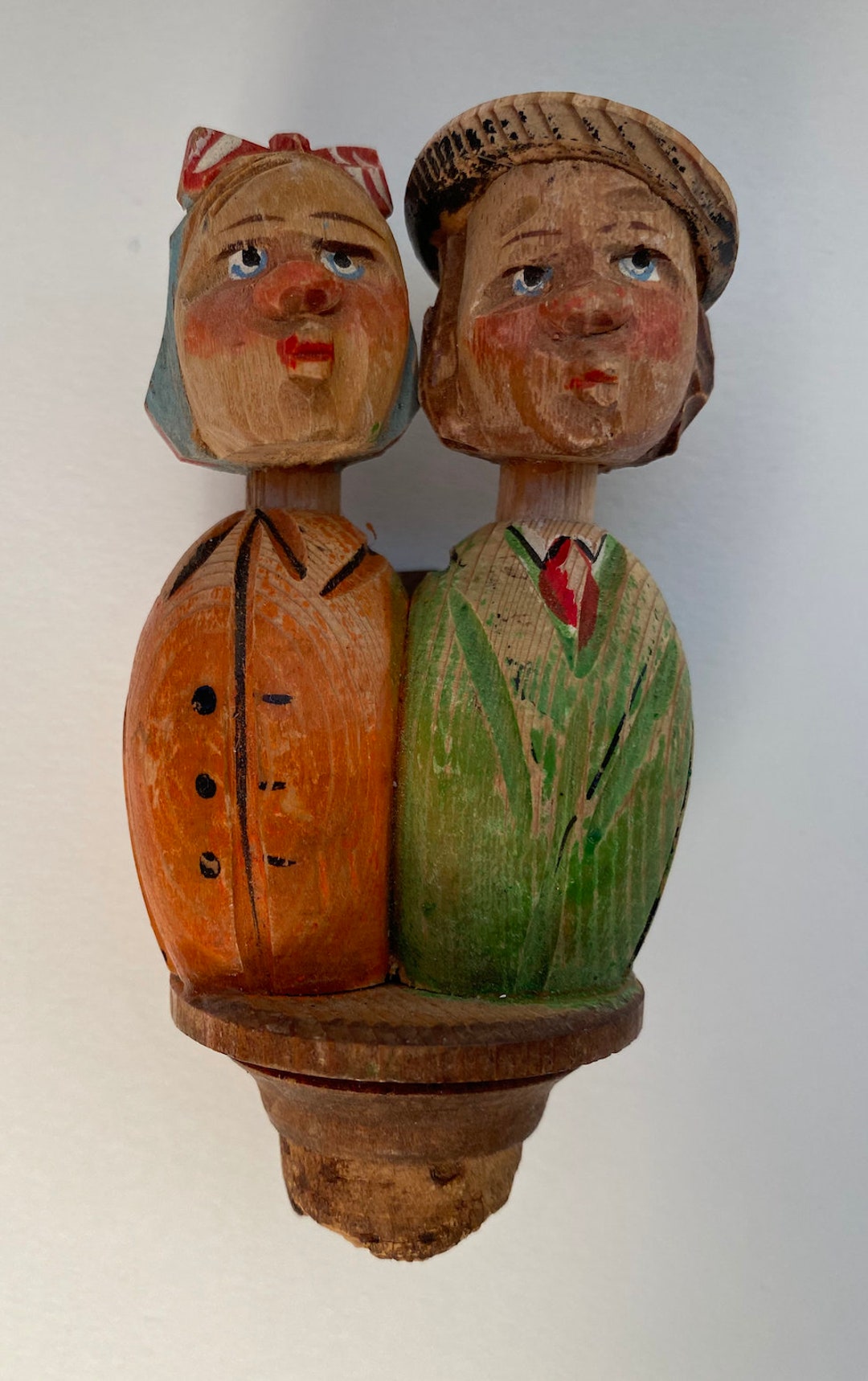 Vintage Kissing Couple Cork Carving - Made in Germany - Etsy