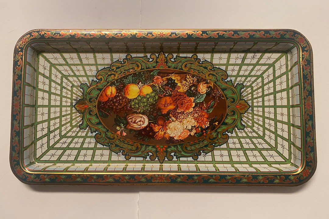 Vintage Daher Decorated Ware Green Tin Tray - Made in England - Etsy