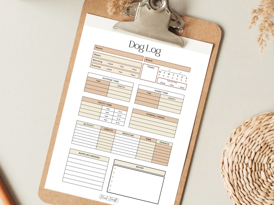 Printable Dog Log - Etsy