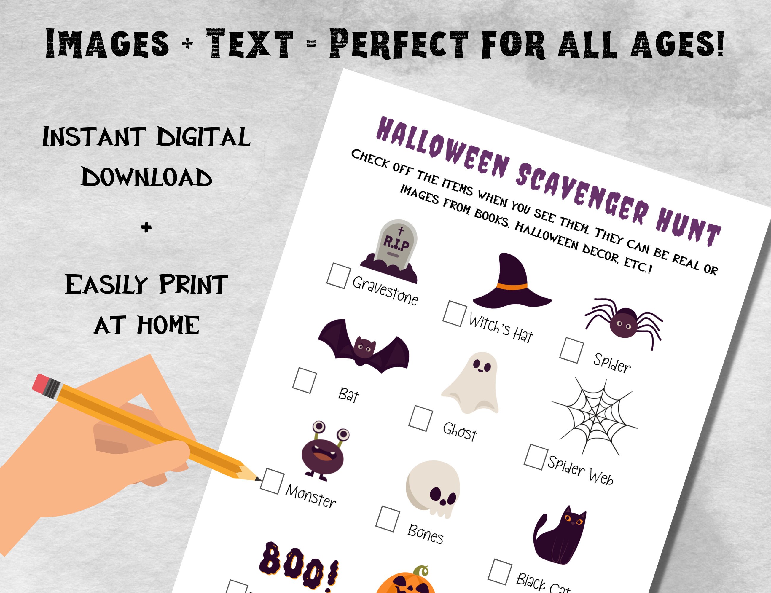 Halloween Scavenger Hunt | Printable Halloween Kids Activity ...
