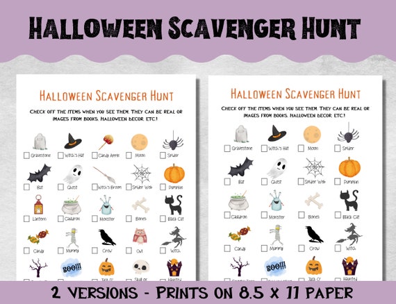Halloween Scavenger Hunt Game for Kids Indoor Halloween Party - Etsy