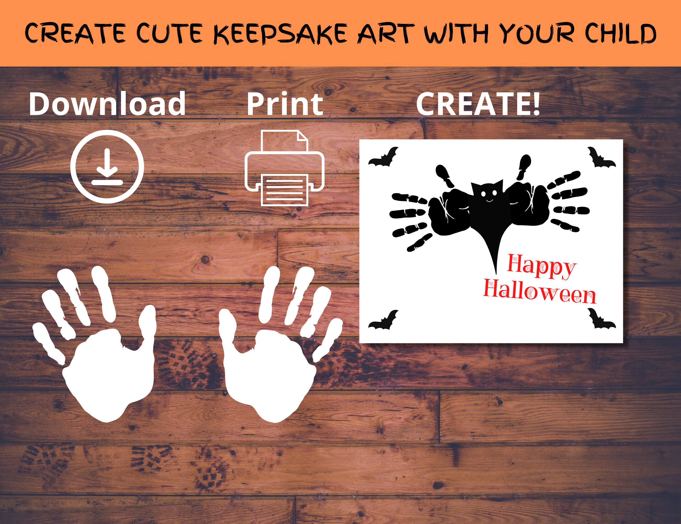 Halloween Handprint Craft Bundle, Handprint Craft, Halloween Printables ...
