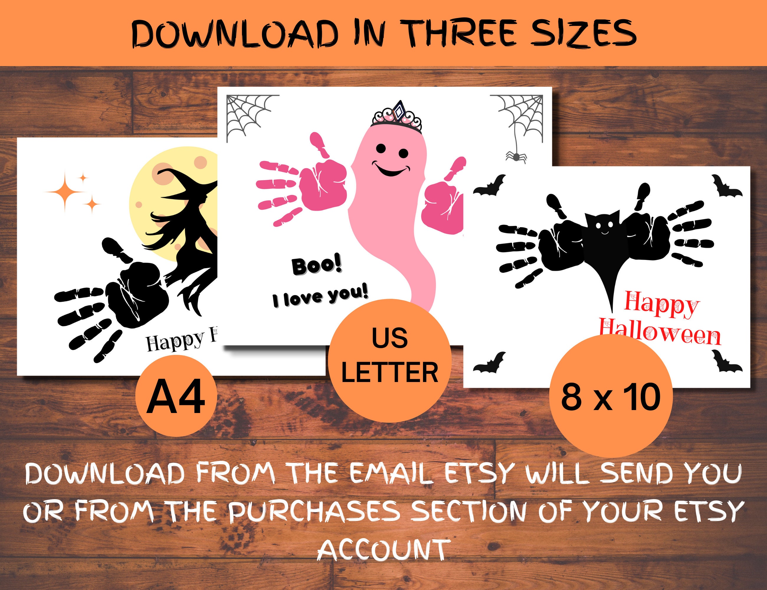 Halloween Handprint Craft Bundle, Handprint Craft, Halloween Printables ...