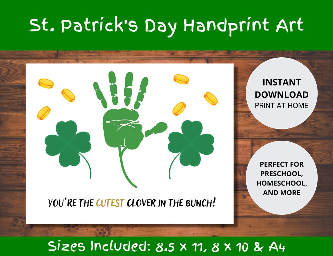 Four Leaf Clover Handprint | St Patricks Craft | St Patricks Day ...