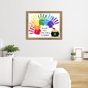 Rainbow Pot of Gold Handprint Art: St Patricks Day Craft (digital ...