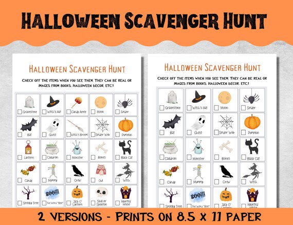 Halloween Scavenger Hunt Printable Halloween Kids Activity - Etsy