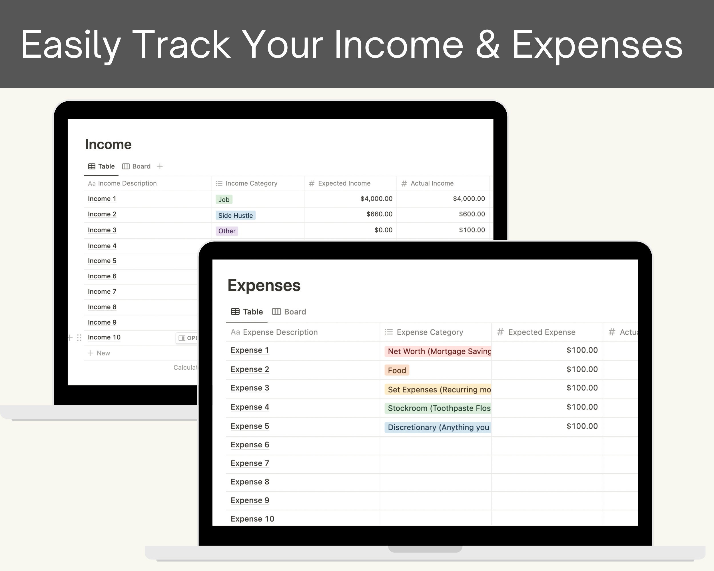 Notion Budget Template: Monthly Finance Tracker (digital) - Etsy