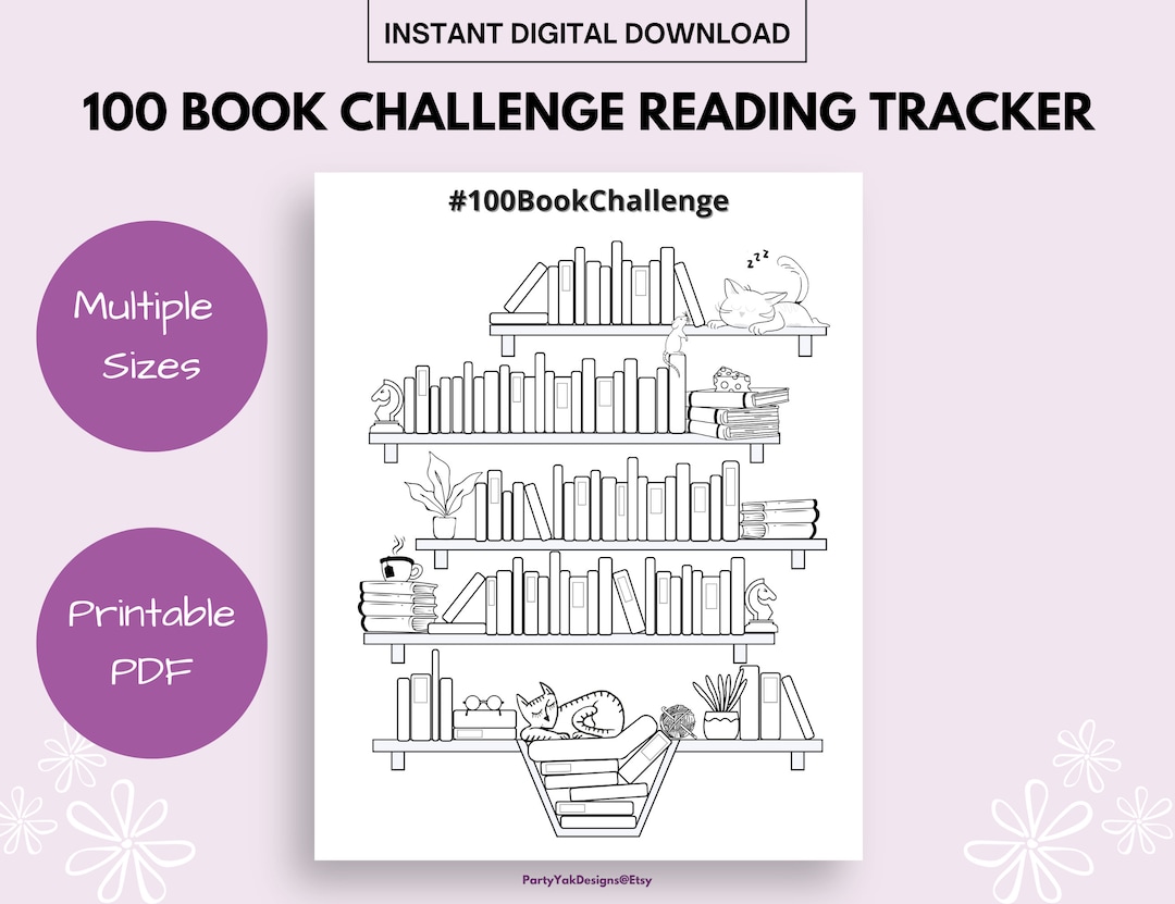 100 Book Challenge, Reading Tracker, Reading Challenge, 100 Book ...