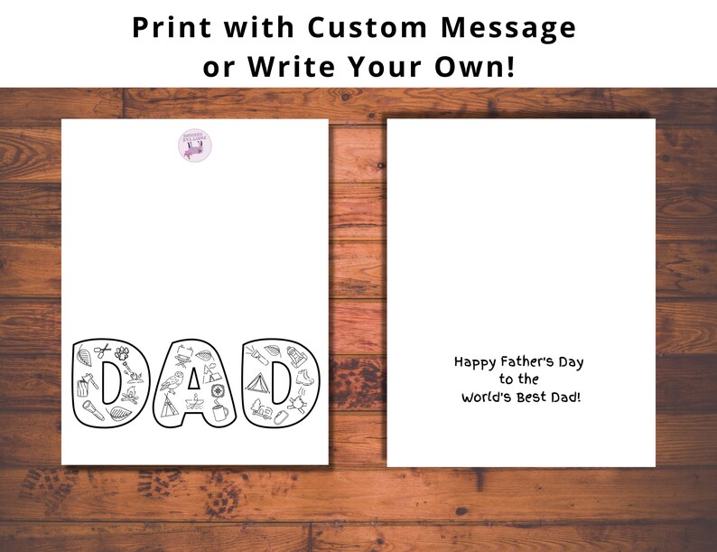 Printable Father's Day Card: Camping Theme Coloring Page (PDF Download ...