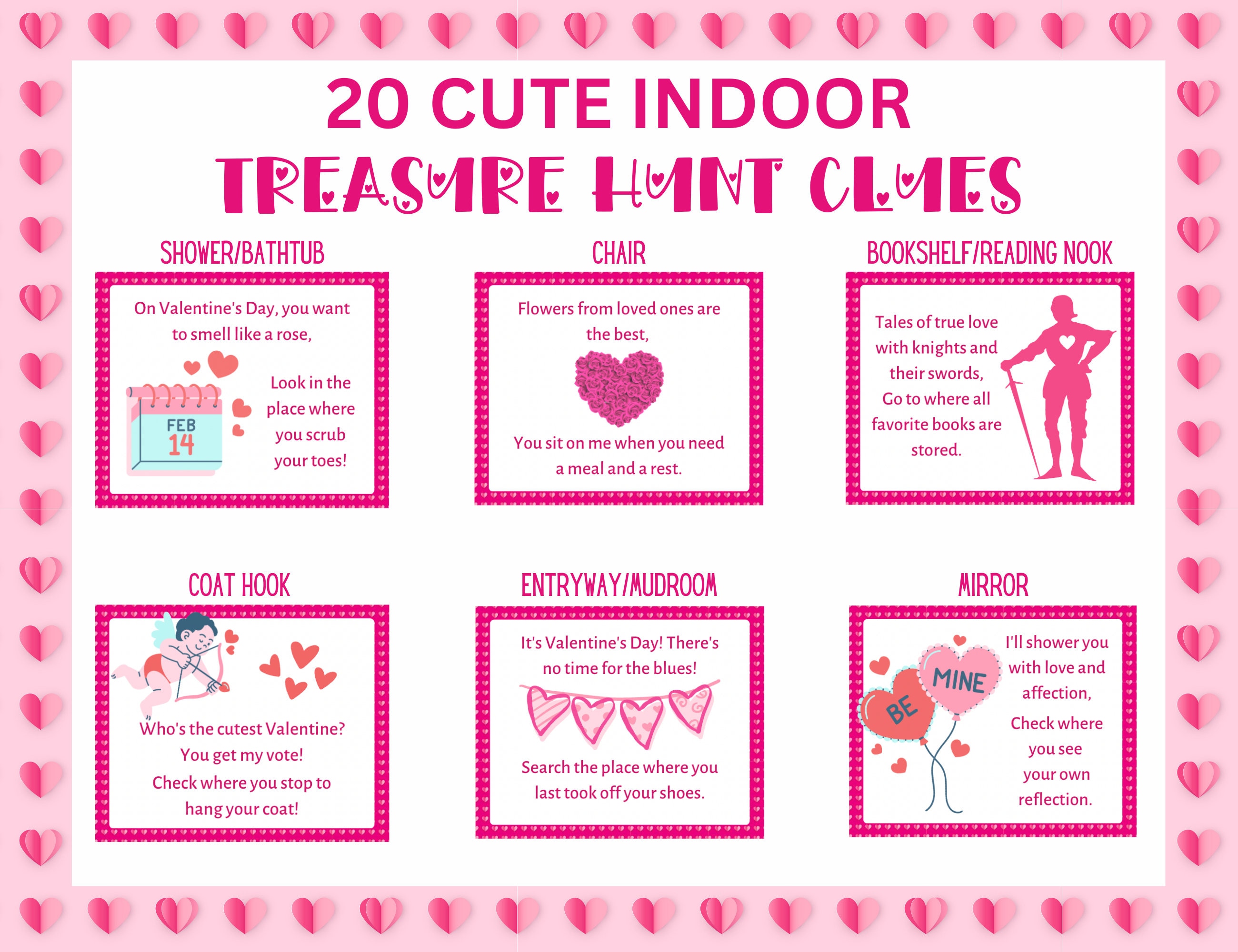EDITABLE Valentine's Day Treasure Hunt, Valentine's Day Treasure Hunt ...