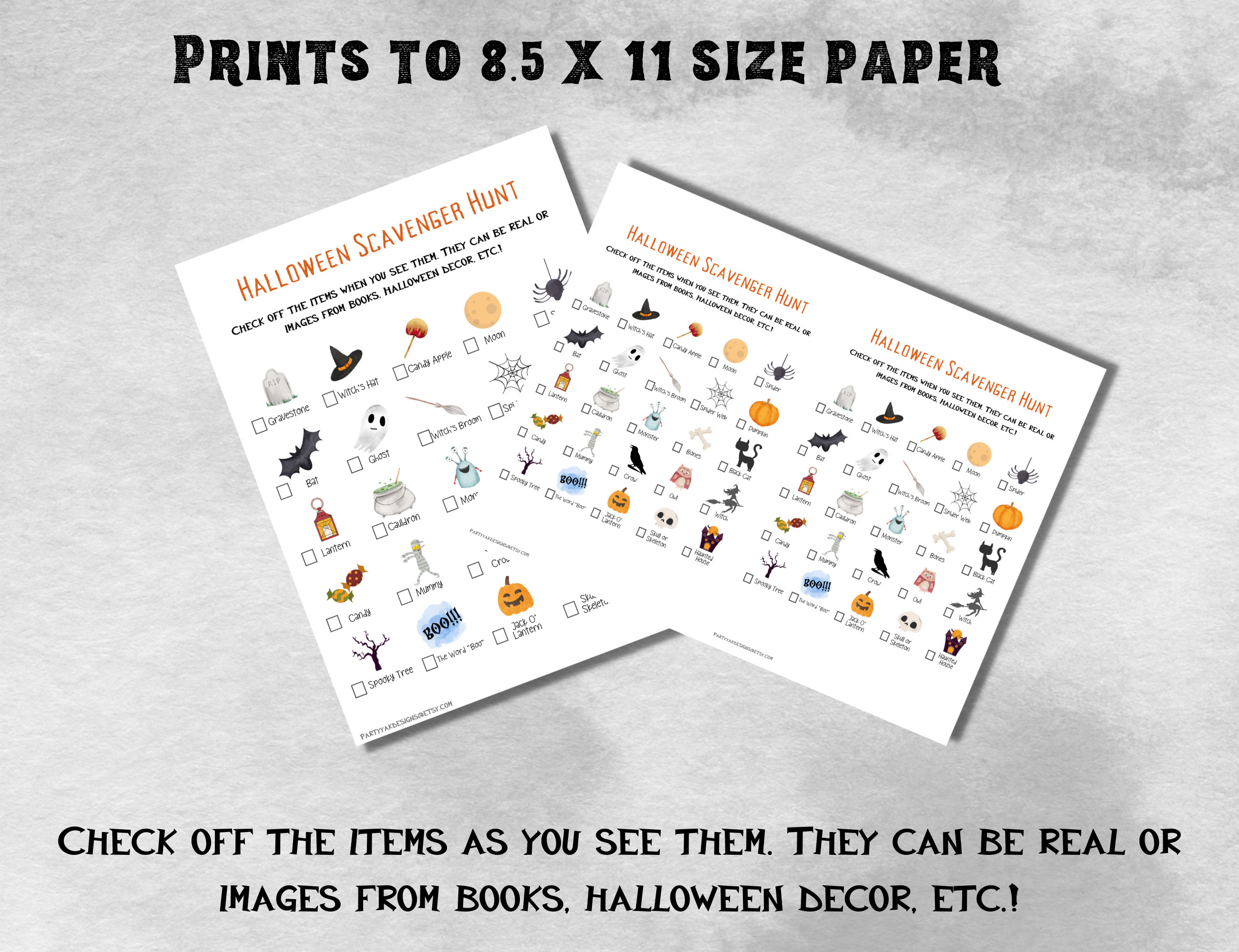 Halloween Scavenger Hunt Game for Kids, Indoor Halloween Party Game ...