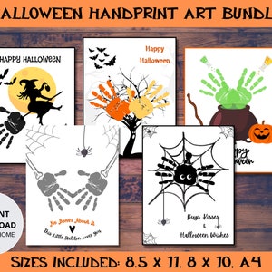Halloween Handprint Art, Halloween Printables for Kids, Preschool ...