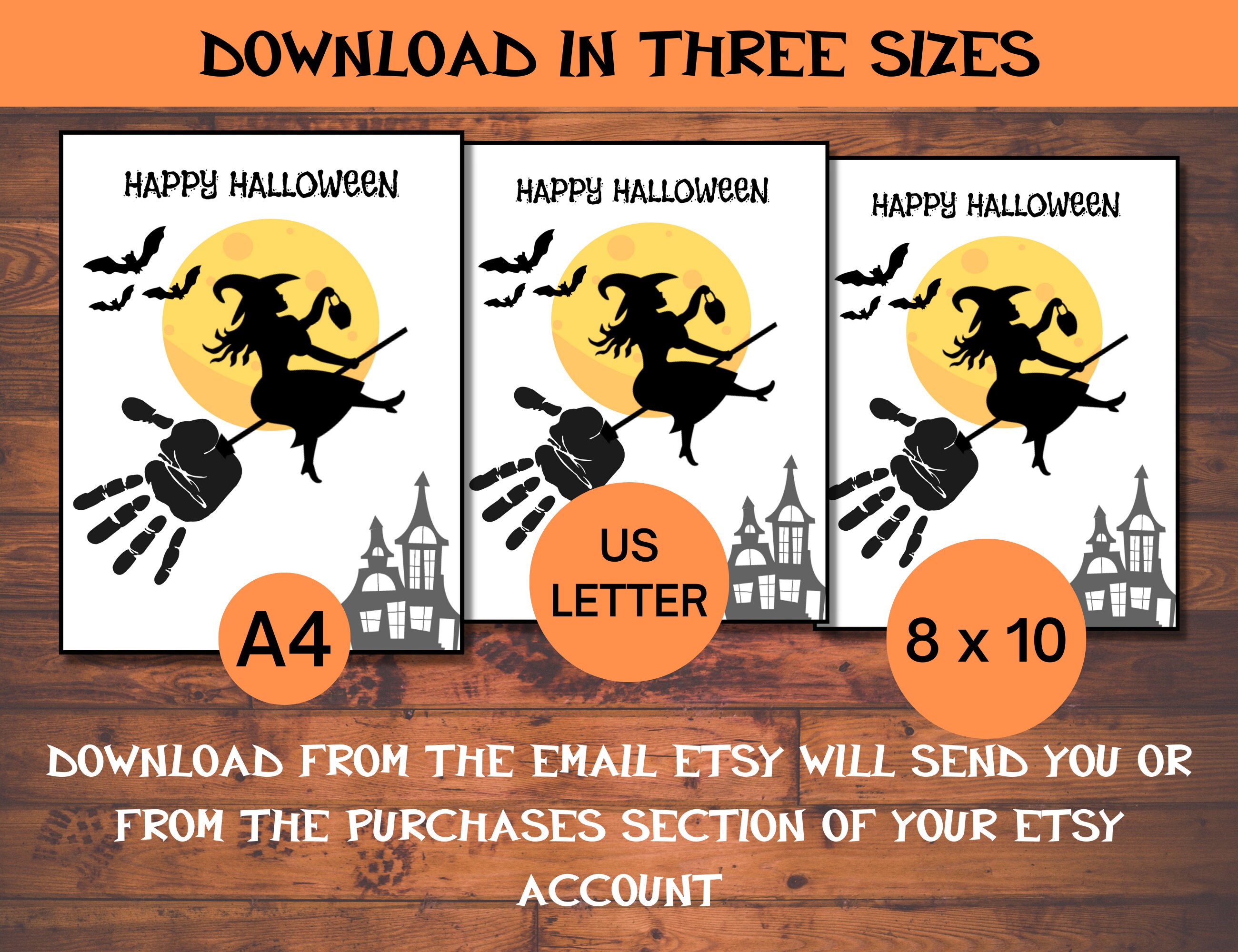 Halloween Handprint Art, Halloween Printables for Kids, Preschool ...