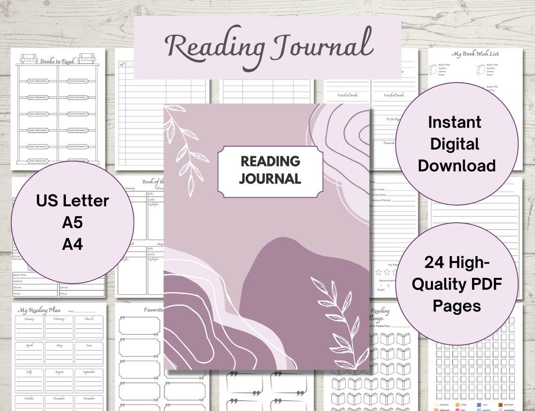Reading Journal Digital, Reading Journal Printable, Printable Reading ...