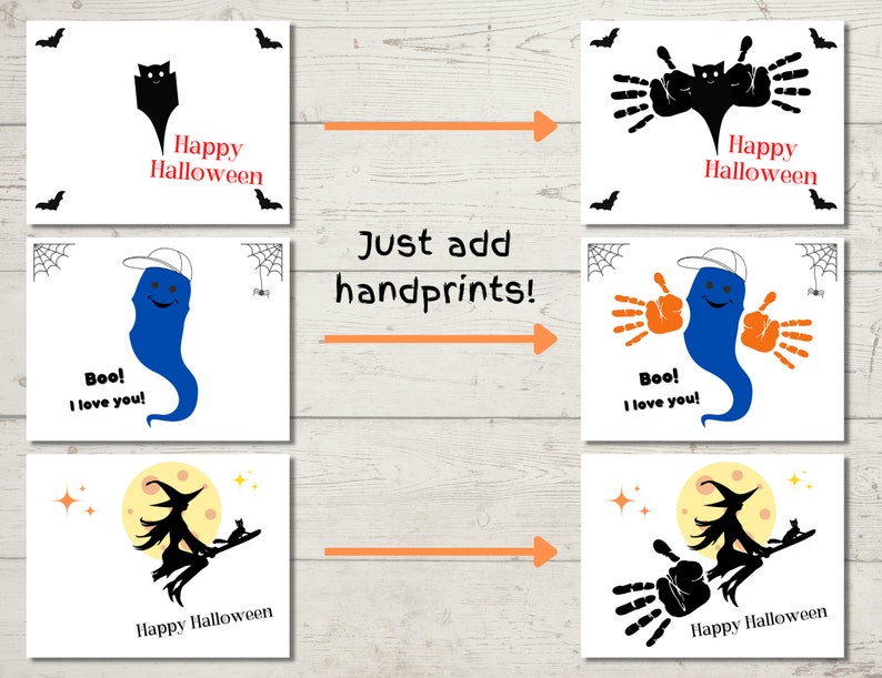 Halloween Handprint Craft Bundle, Handprint Craft, Halloween Printables ...