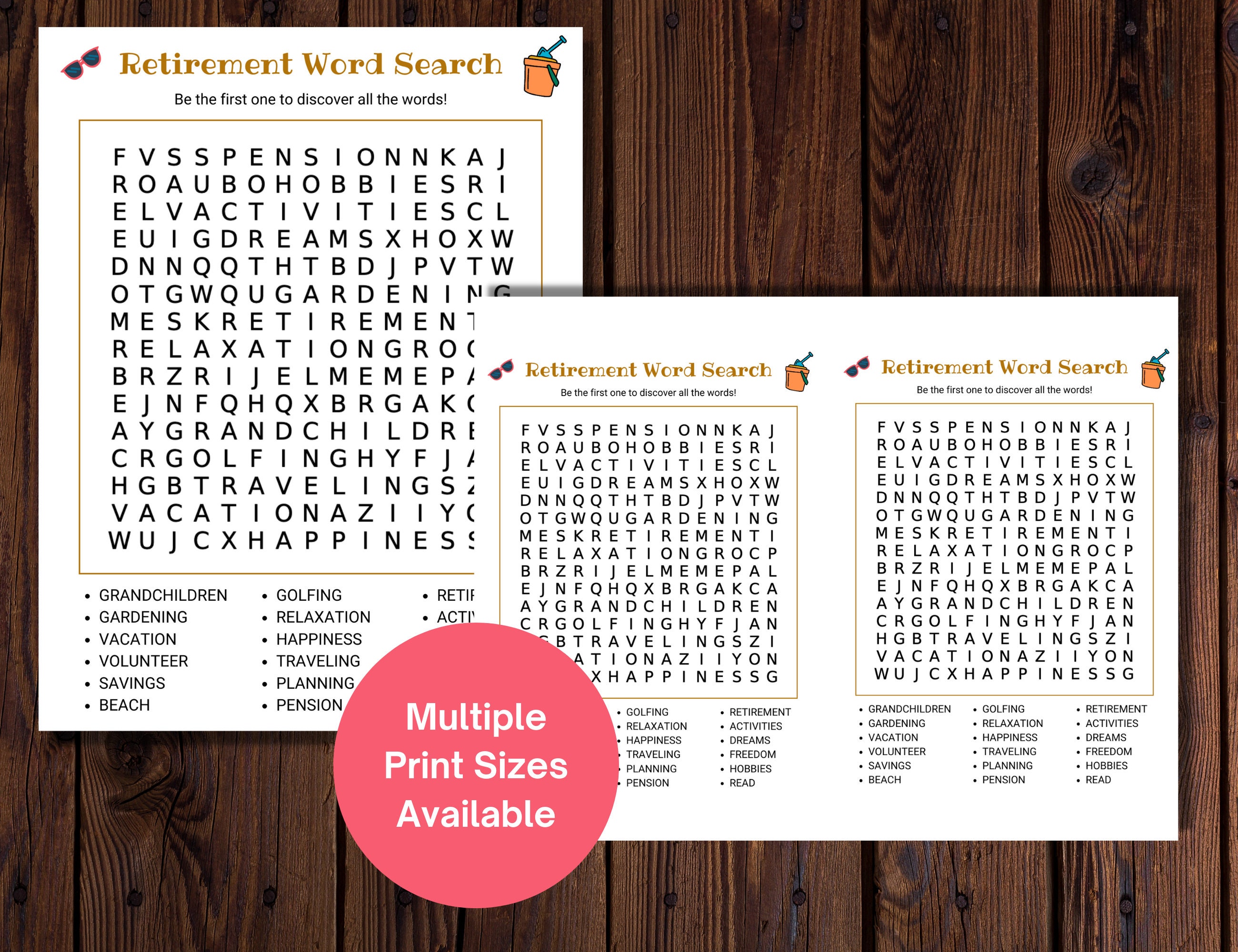 Retirement Party Games: Word Scramble & Search (printable, Instant ...