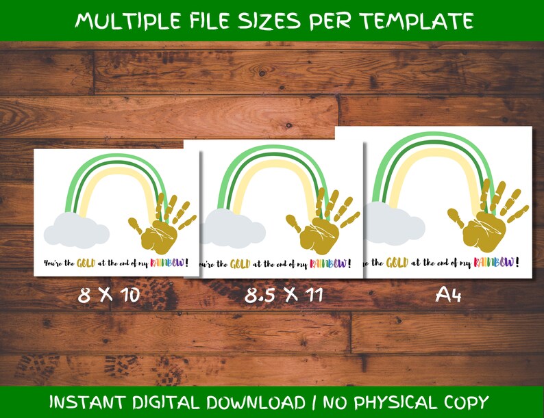 St Patricks Day Handprint Art: Boho Rainbow Craft (digital Download) - Etsy