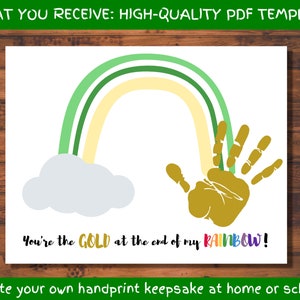 St Patricks Day Handprint Art: Boho Rainbow Craft (digital Download) - Etsy