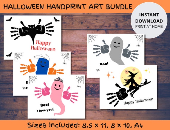 Halloween Handprint Craft Bundle Handprint Craft Halloween - Etsy