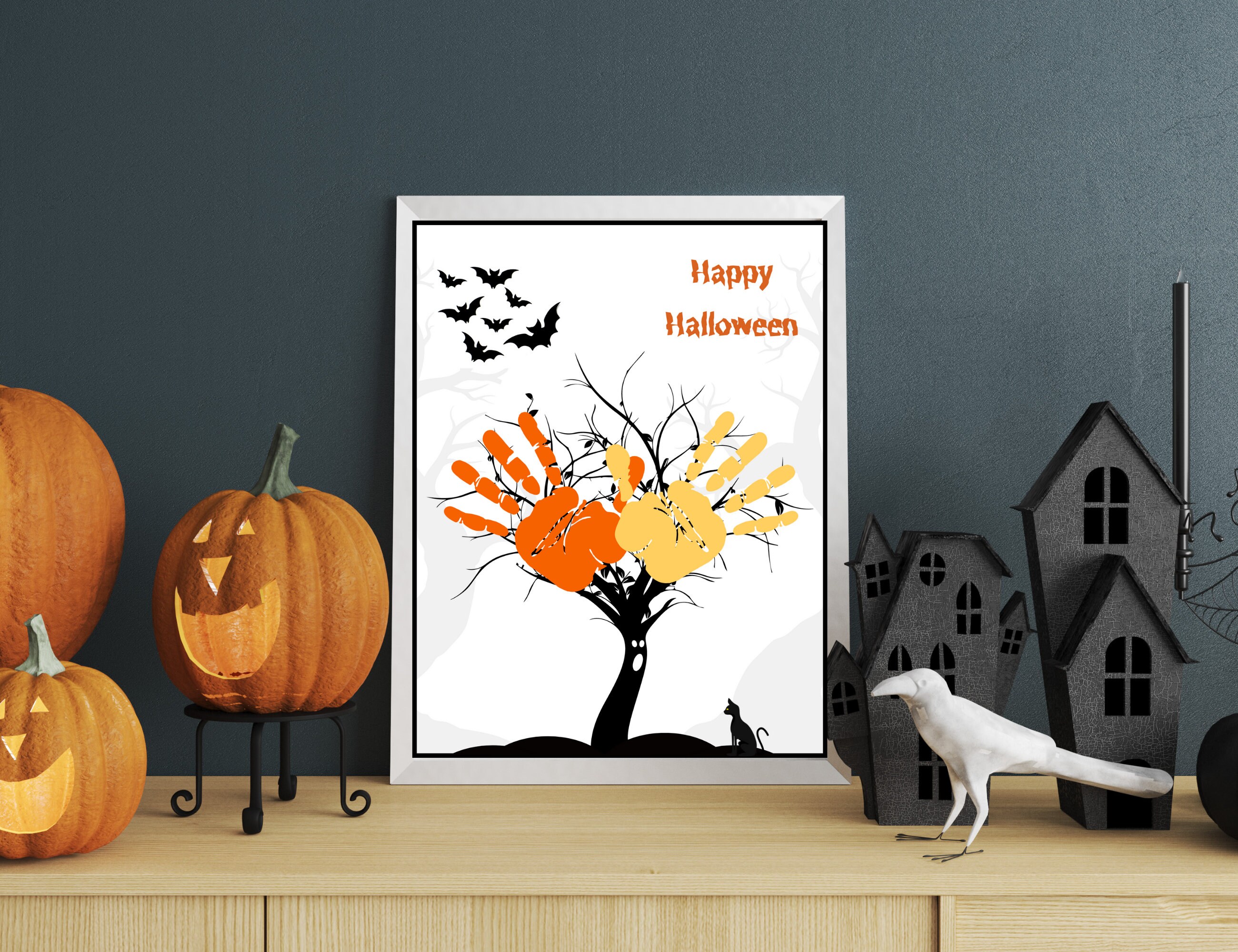 Halloween Handprint Art, Halloween Printables for Kids, Preschool ...