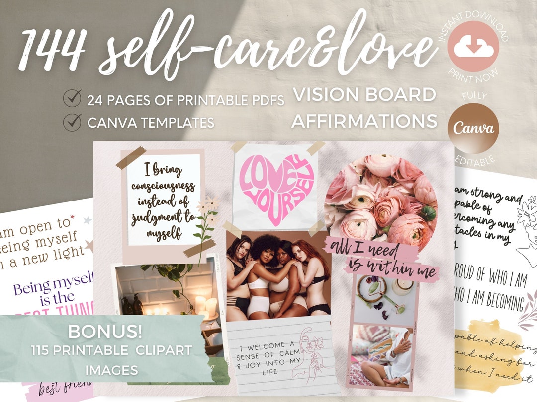 Printable Vision Board Affirmations Self Care Affirmation - Etsy
