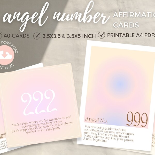Angel Number Card Printable - Etsy
