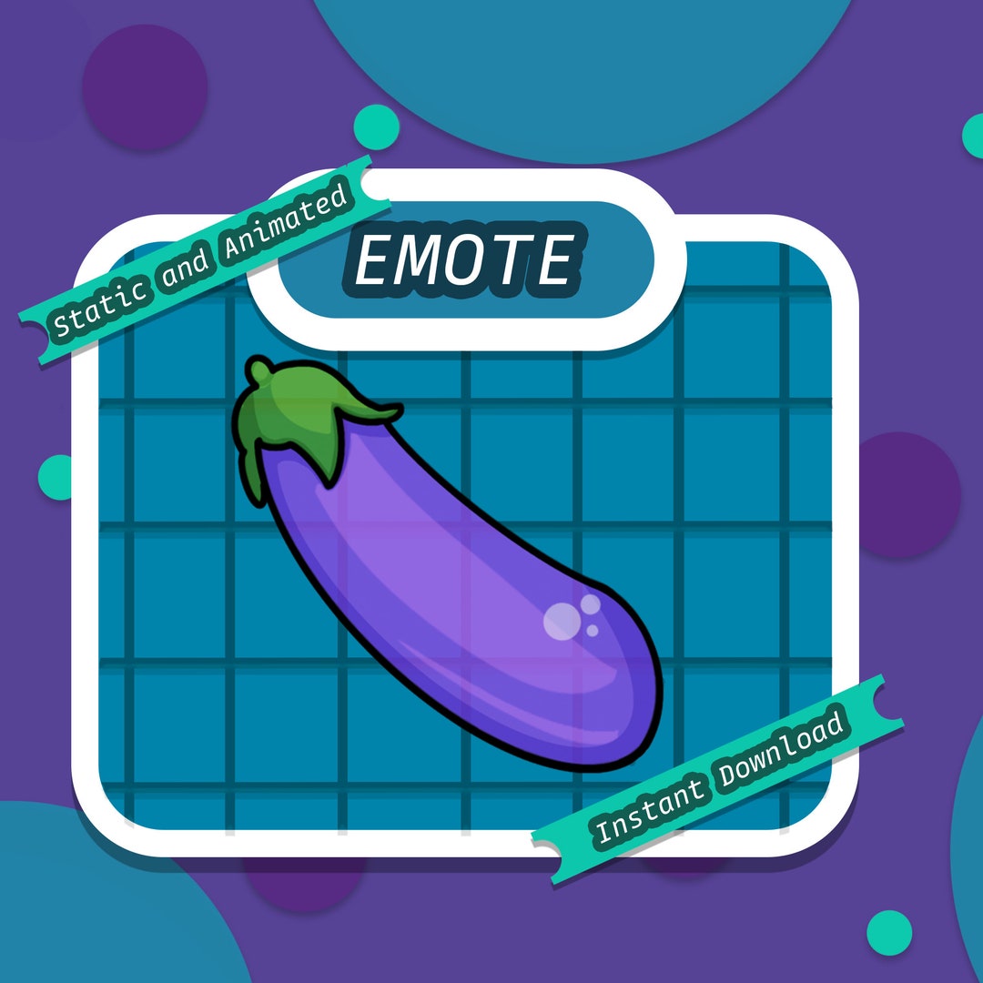 Animated & Static Growing Eggplant Emote for Twitch, Discord, Youtube ...