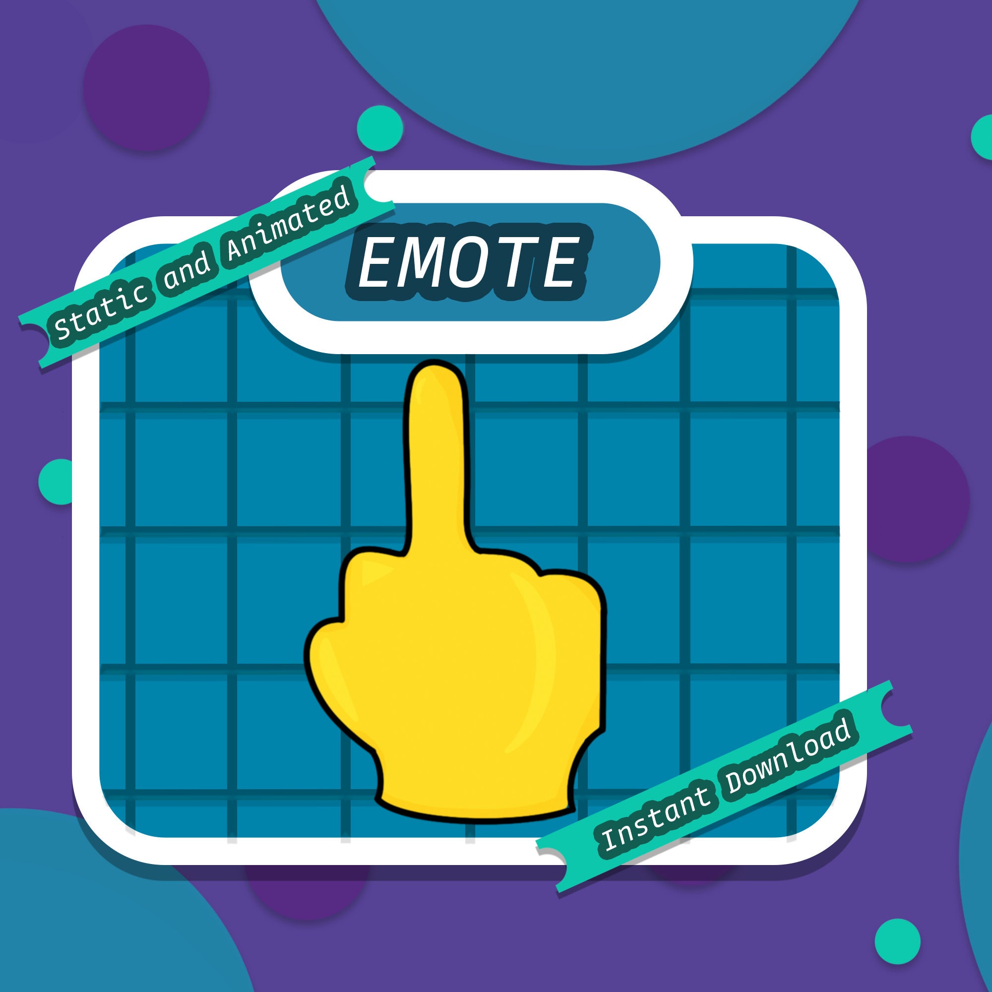 Animated & Static Middle Finger Emote for Twitch, Discord, Youtube ...